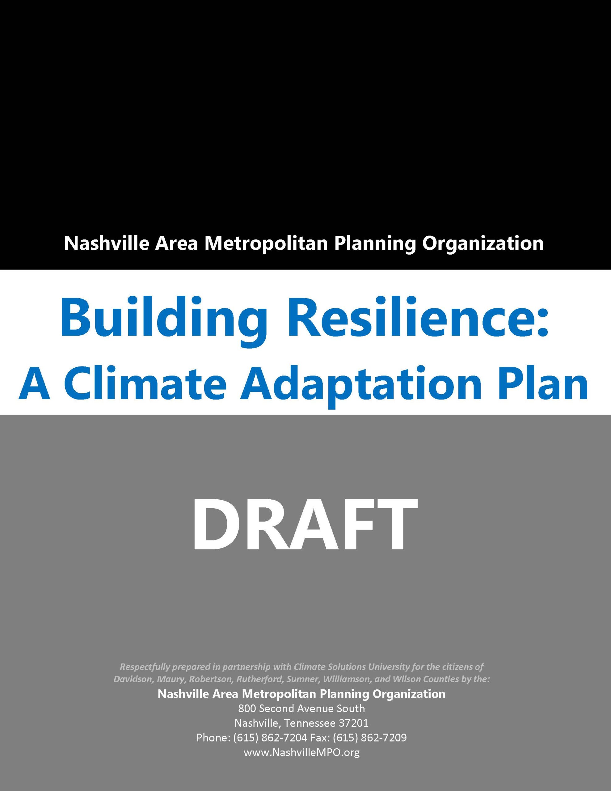 Nashville MPO's Building Resilience: A Climate Adaptation Plan ...
